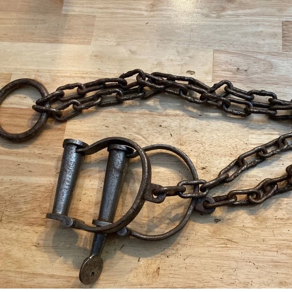 Other | Leg Irons Shackles Rustic Jailer Prison Guard Cast Iron Metal ...
